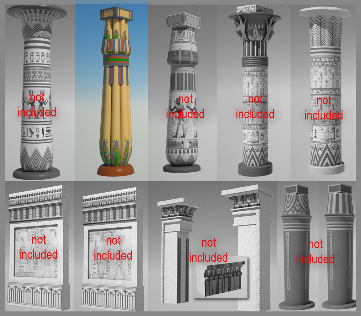 Egyptian Column Egypt 3d Model