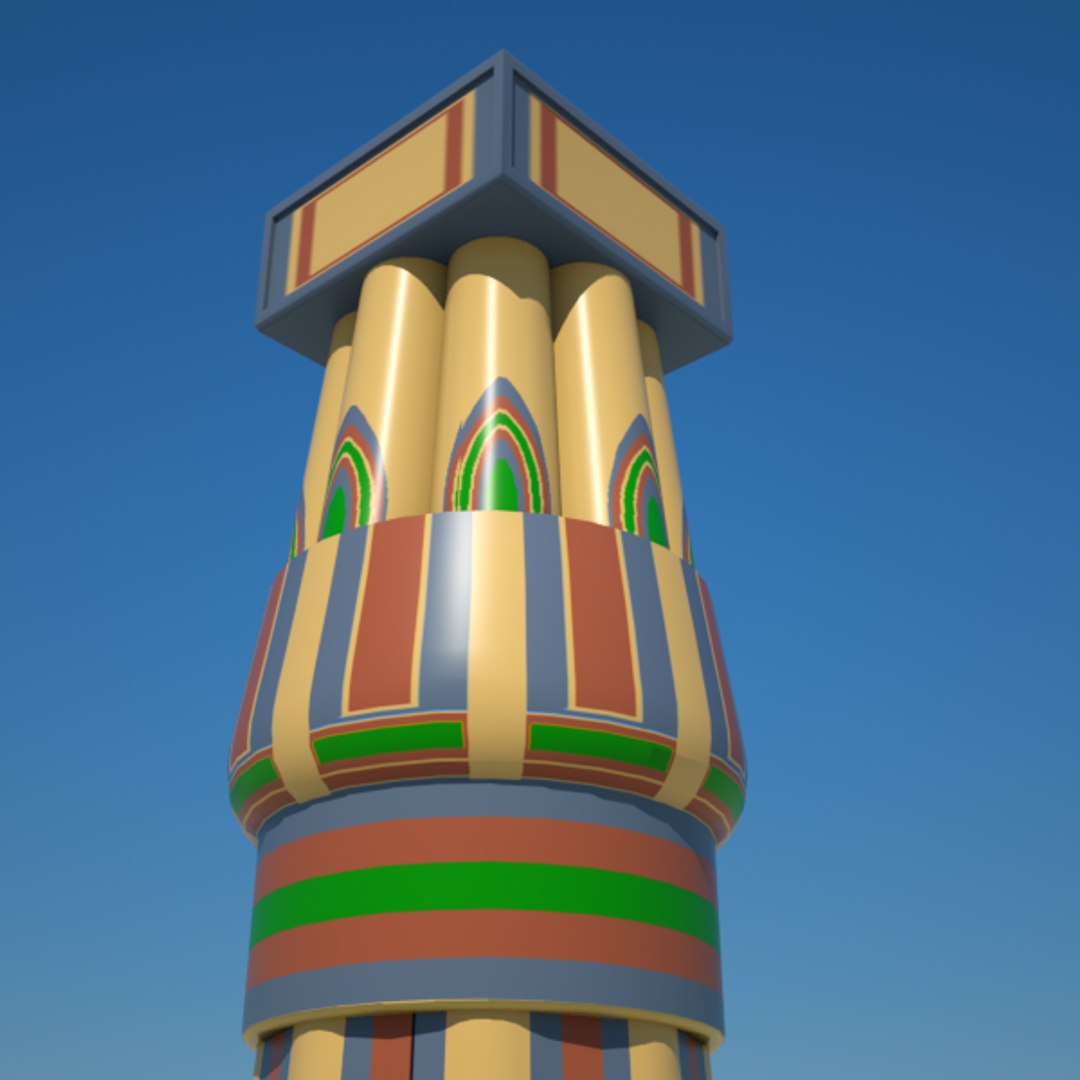 Egyptian Column Egypt 3d Model