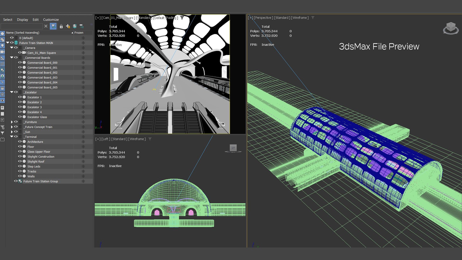 Future Train Station 2050 Model - TurboSquid 2064552