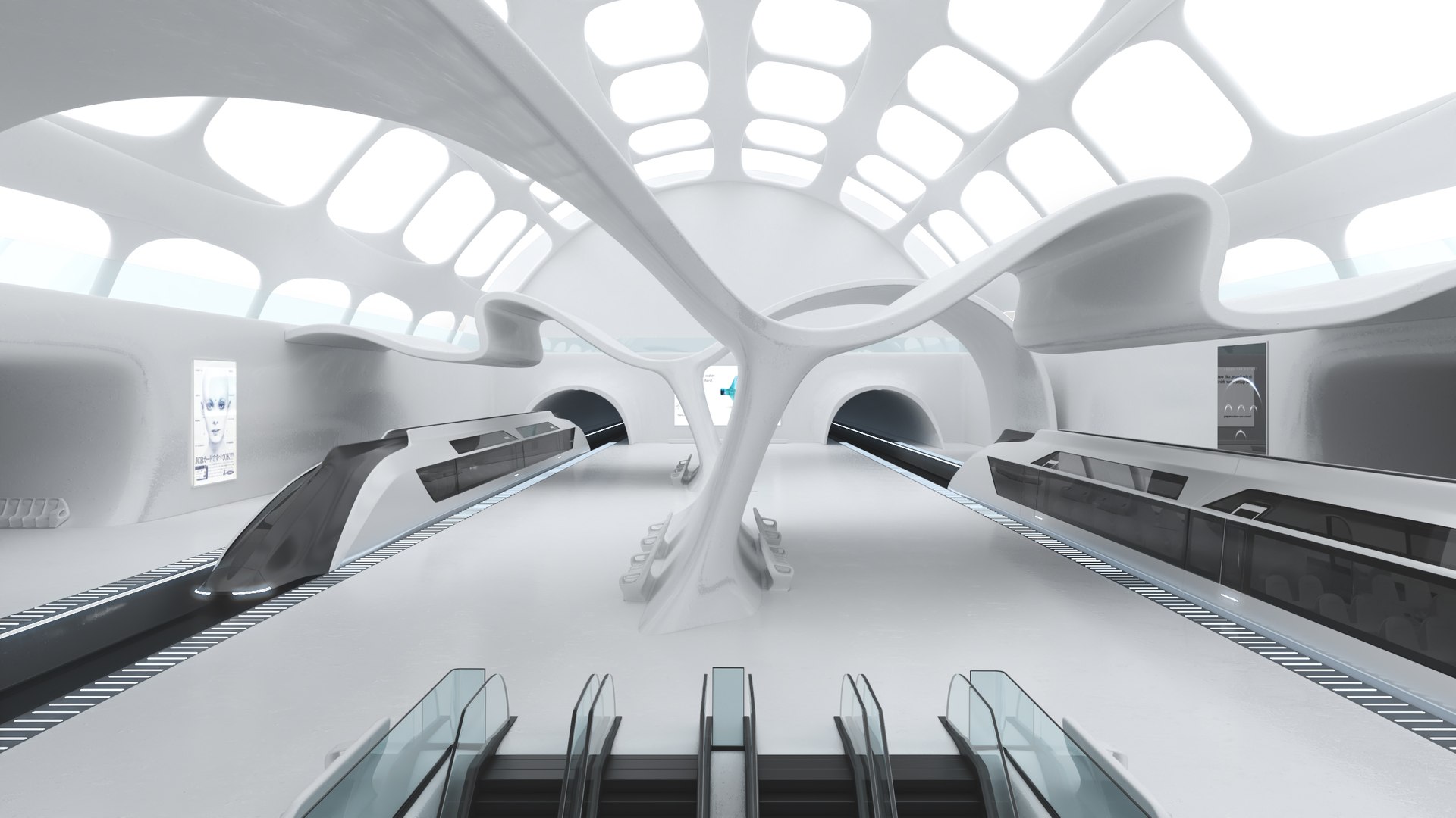 Future Train Station 2050 Model - TurboSquid 2064552