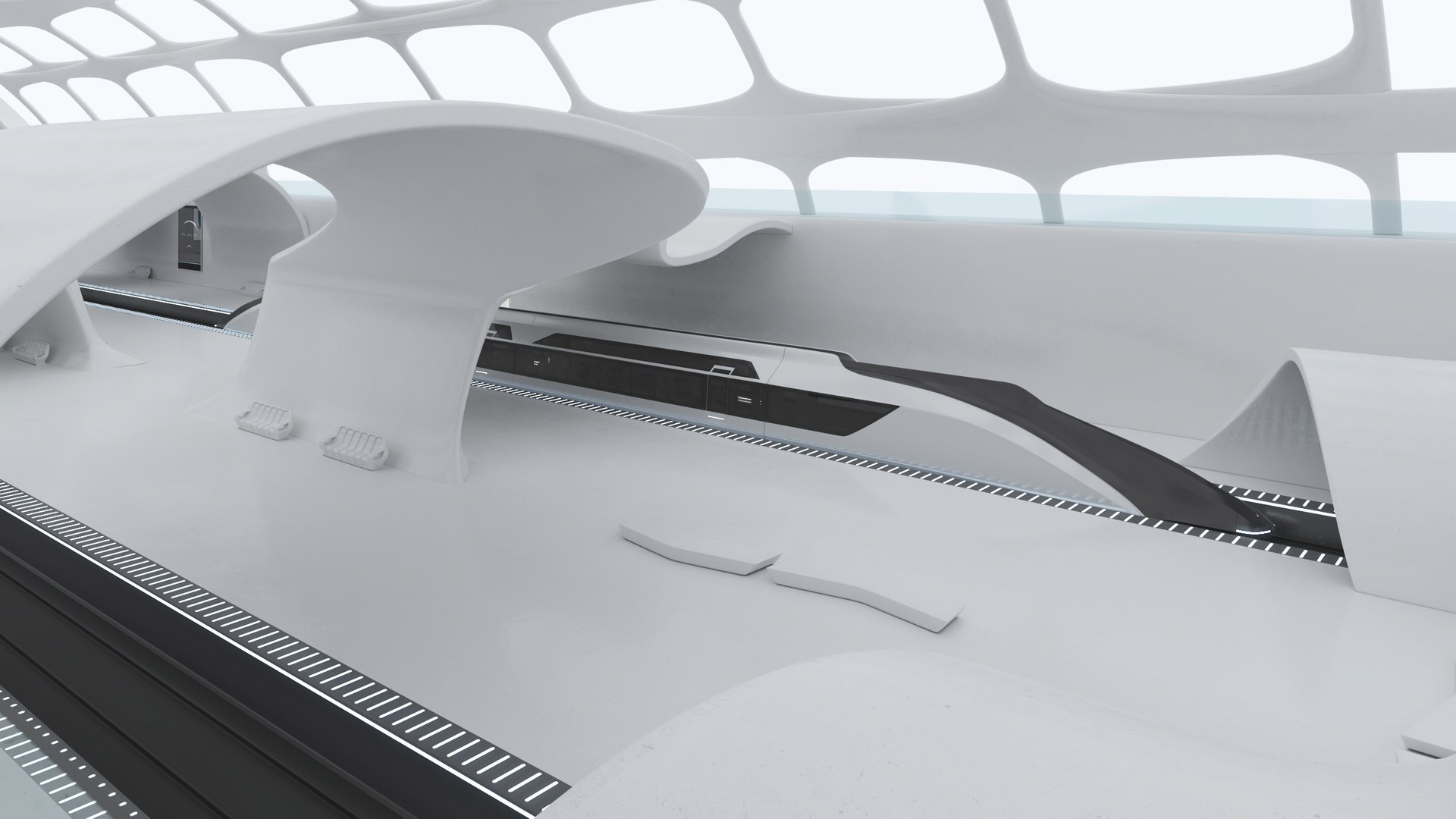 Future Train Station 2050 Model - TurboSquid 2064552