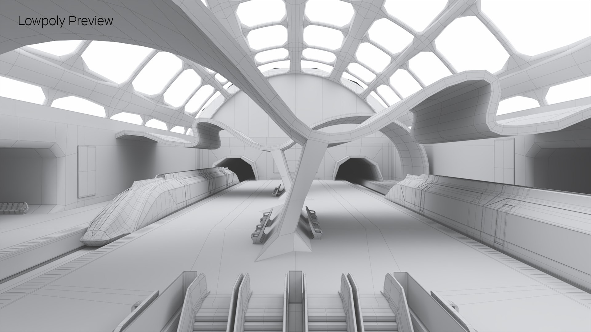 Future Train Station 2050 Model - TurboSquid 2064552