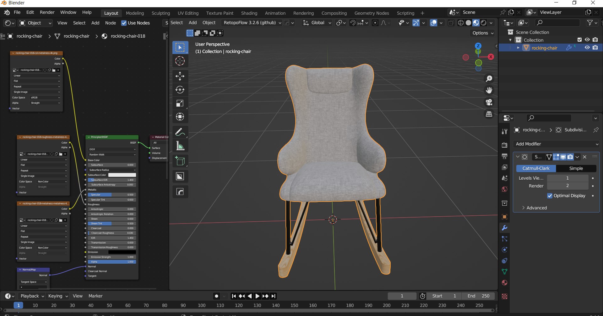 3D Model Rocking Chair 14 - TurboSquid 2111455