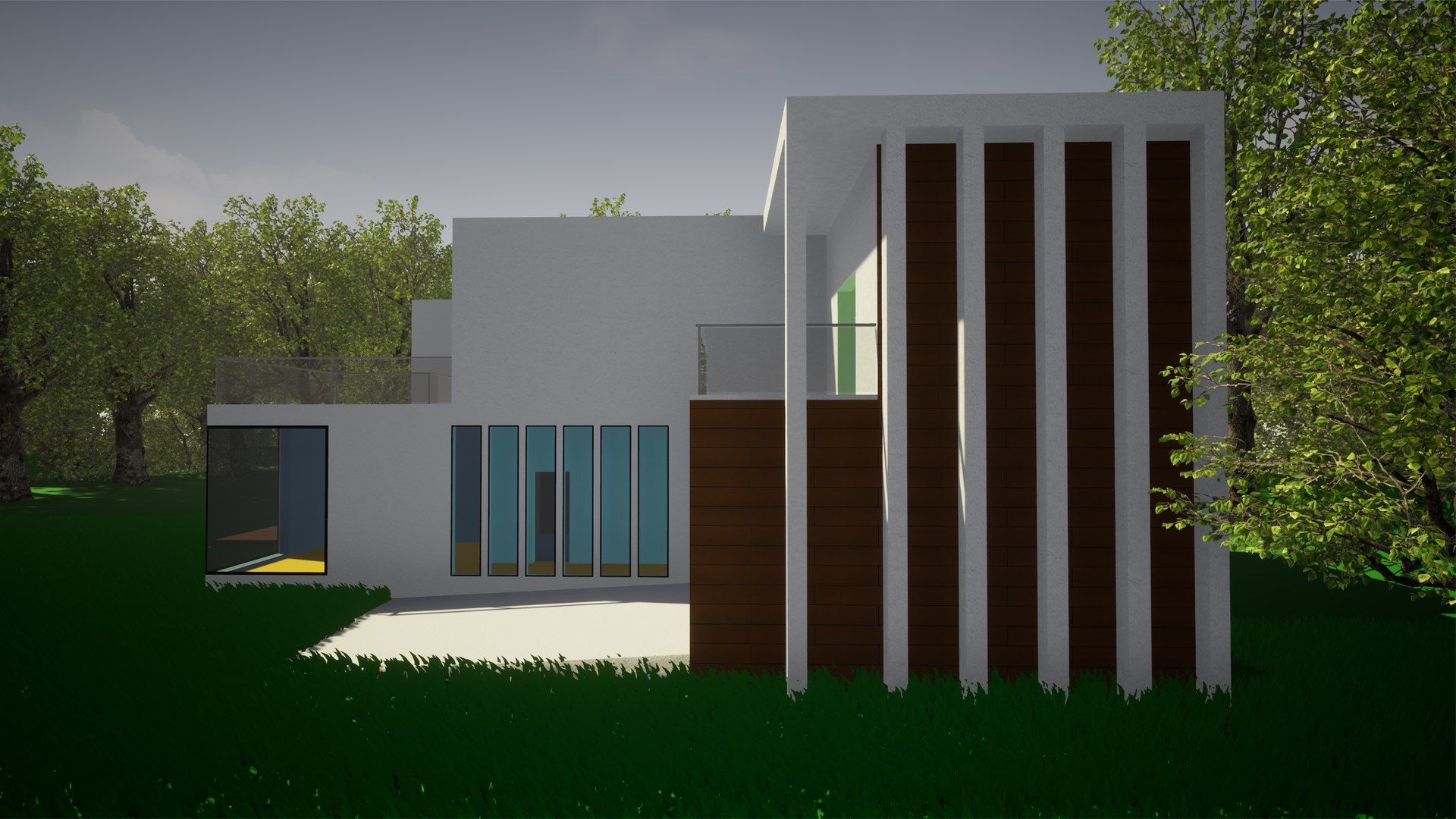 Modern, High-poly House With Internaternal Walls And A Basement Model ...