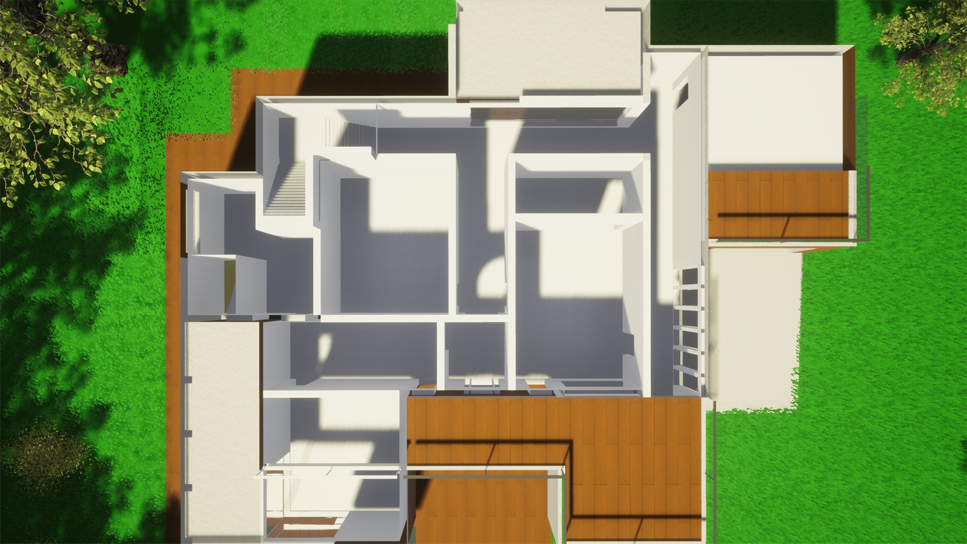 Modern, High-poly House With Internaternal Walls And A Basement Model ...