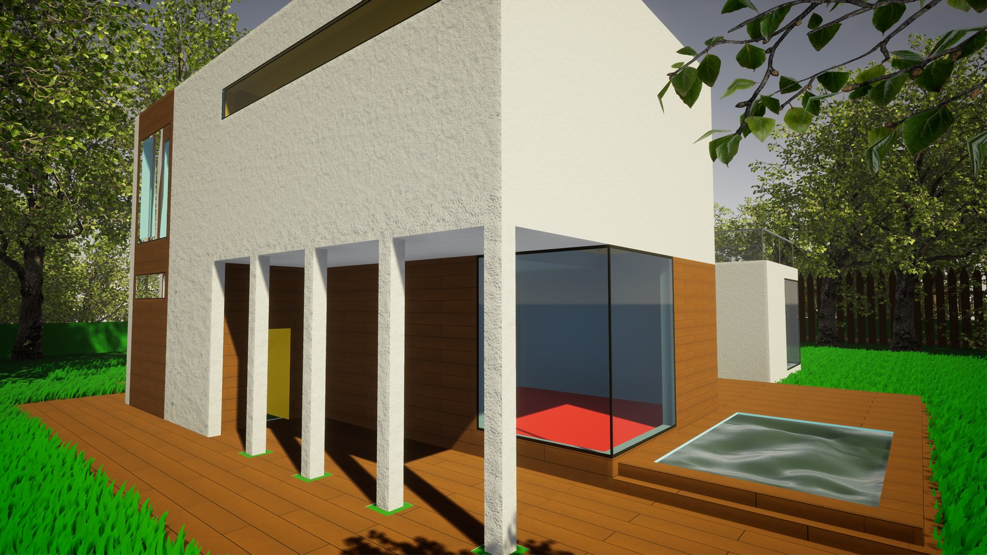 Modern, High-poly House With Internaternal Walls And A Basement Model ...