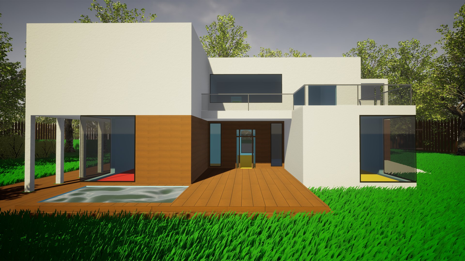 Modern, High-poly House With Internaternal Walls And A Basement Model ...