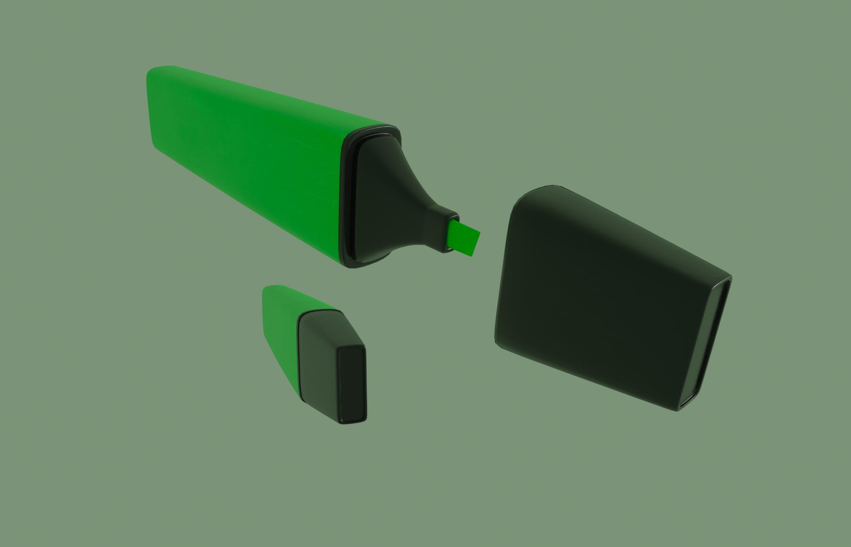 Highlighter Marker Office 3D Model - TurboSquid 1610652