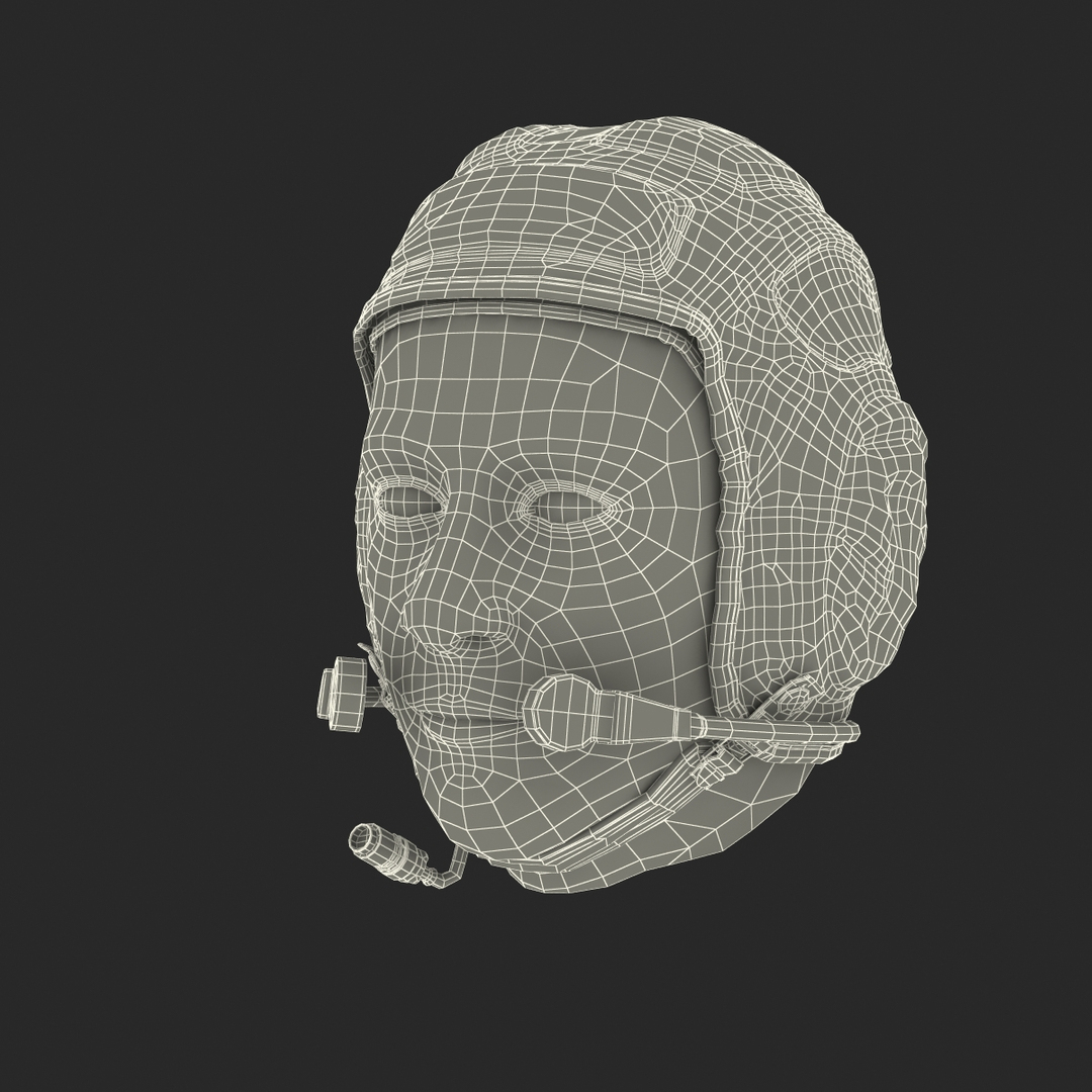 3d Pilot Head Rigged Modeled