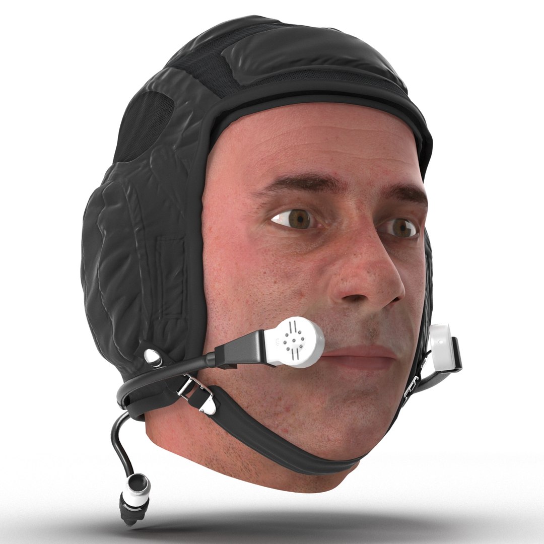 3d Pilot Head Rigged Modeled