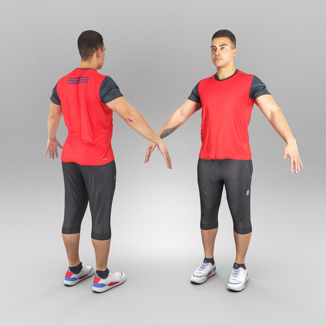 Athletic man in sportswear in A-pose 364 3D model - TurboSquid 1892538