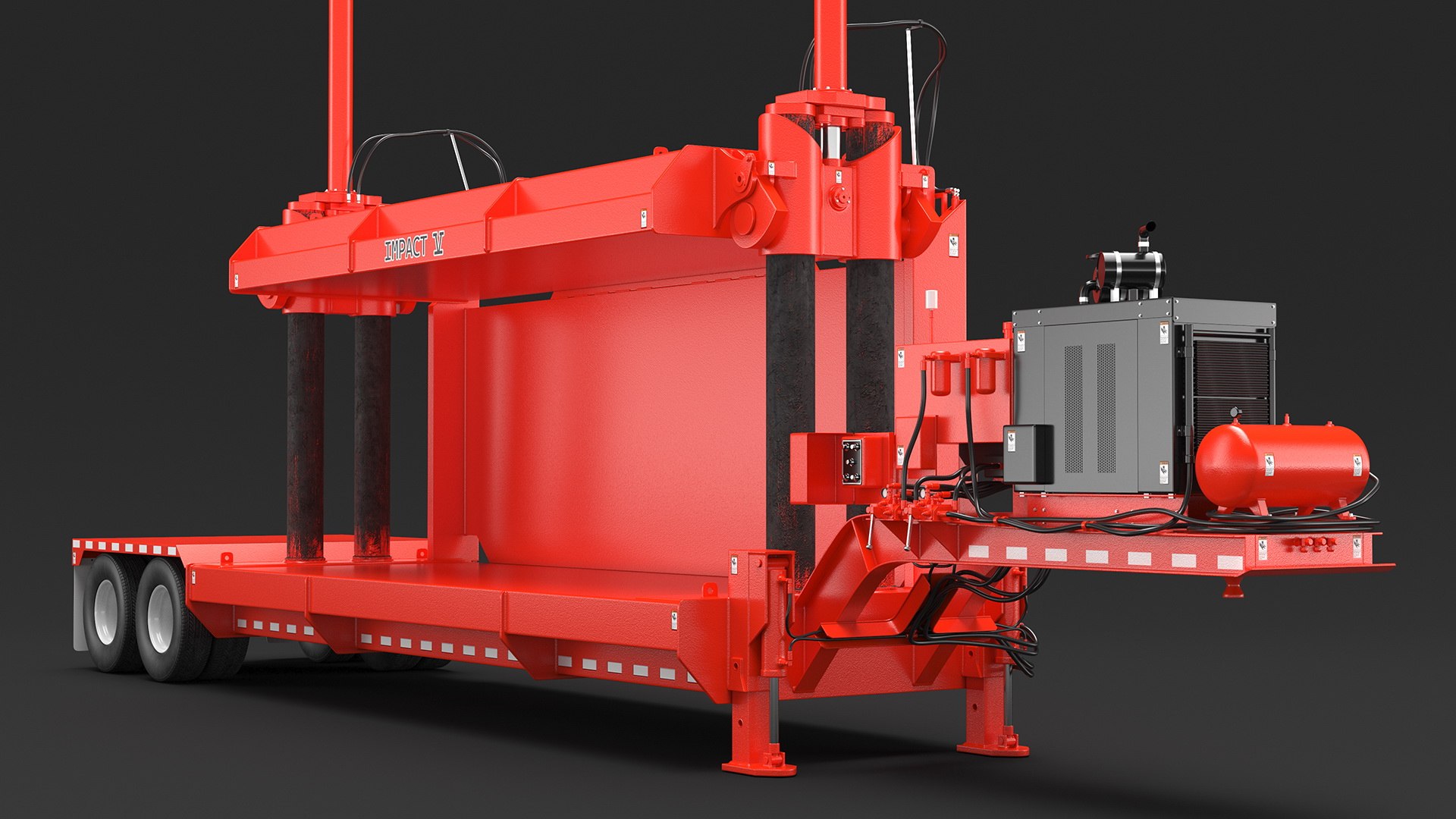 3D Car Crusher Impact 5 Red Rigged model - TurboSquid 2148594