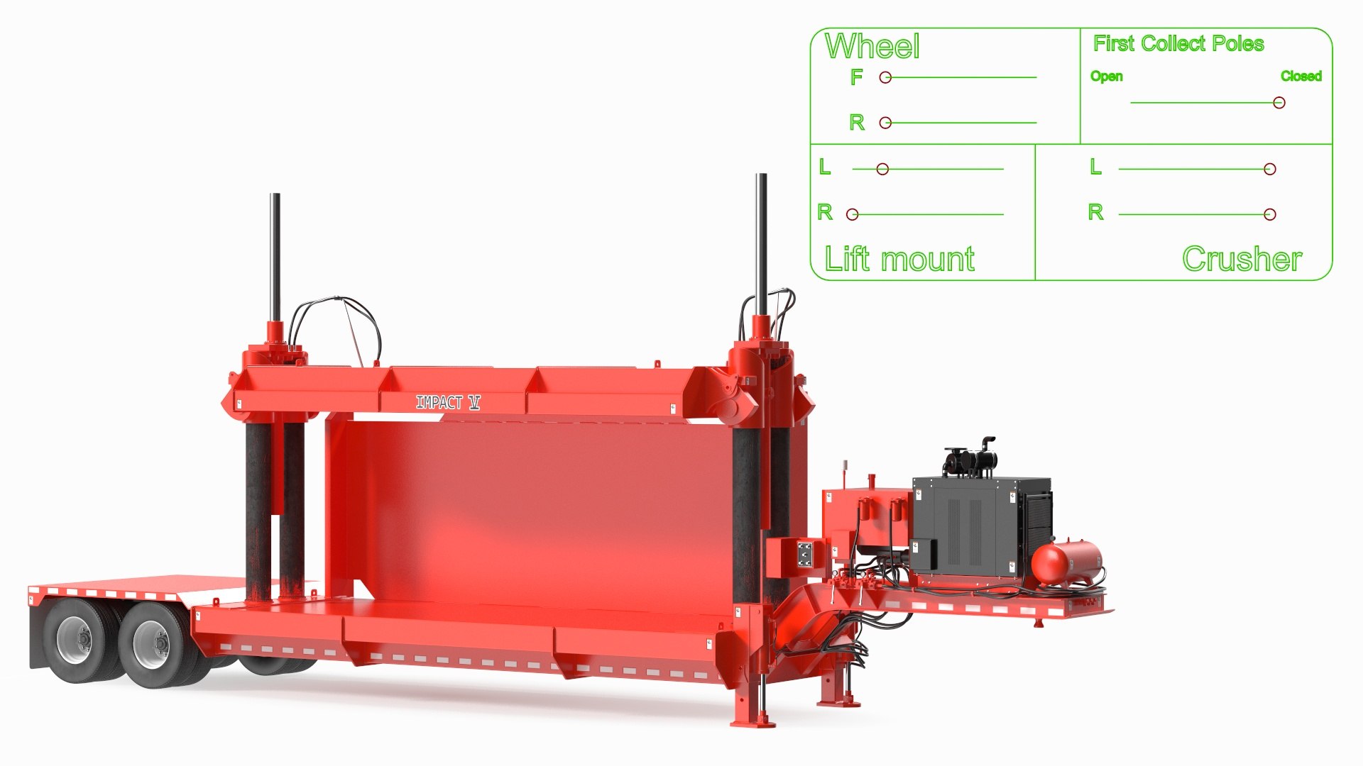 3D Car Crusher Impact 5 Red Rigged model - TurboSquid 2148594