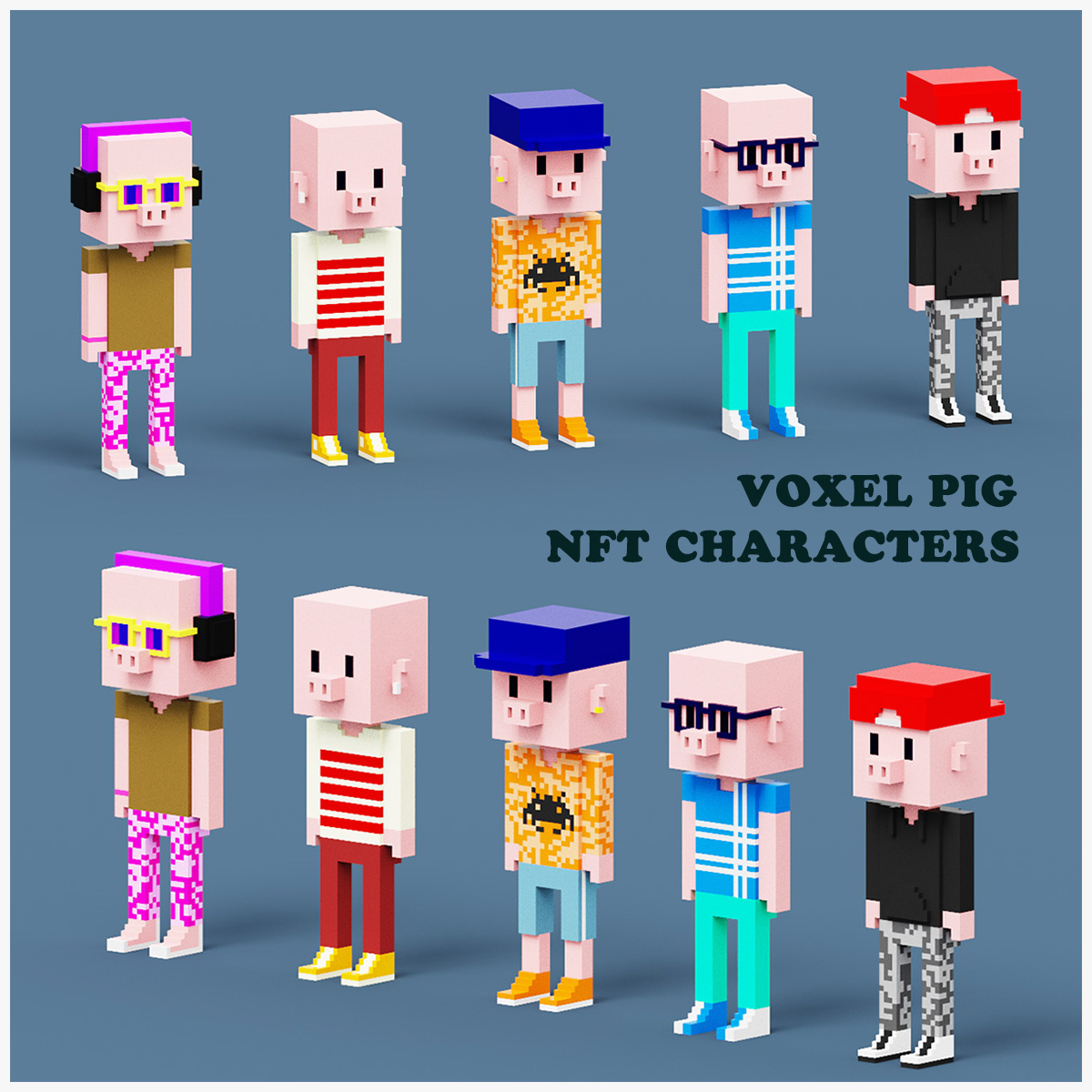 3D NFT Voxel Pig Characters - TurboSquid 1904915