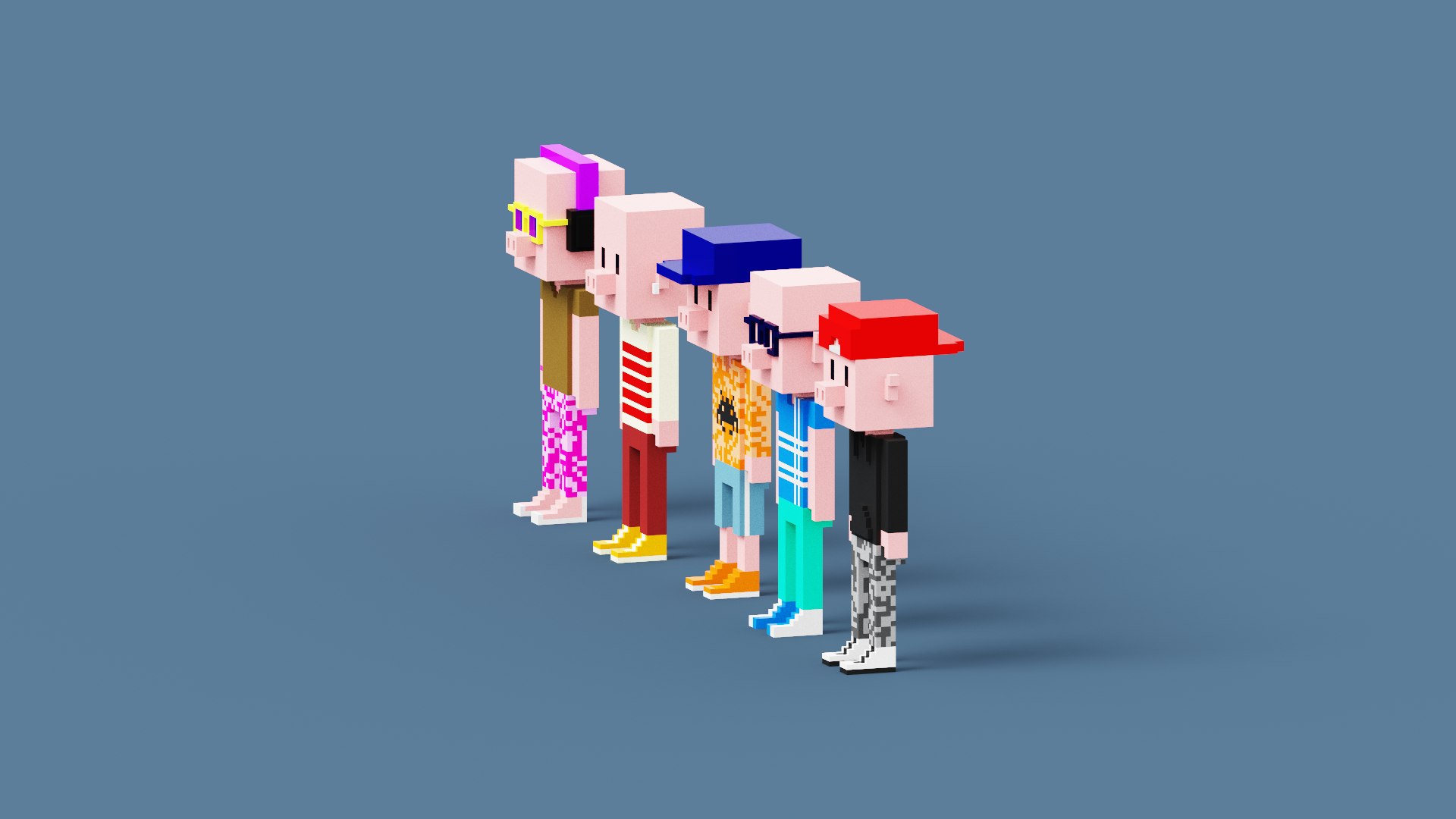 3D NFT Voxel Pig Characters - TurboSquid 1904915