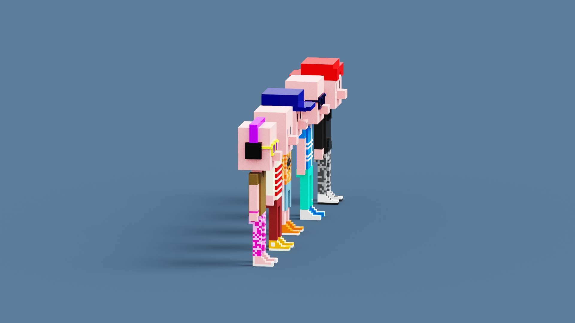 3D NFT Voxel Pig Characters - TurboSquid 1904915