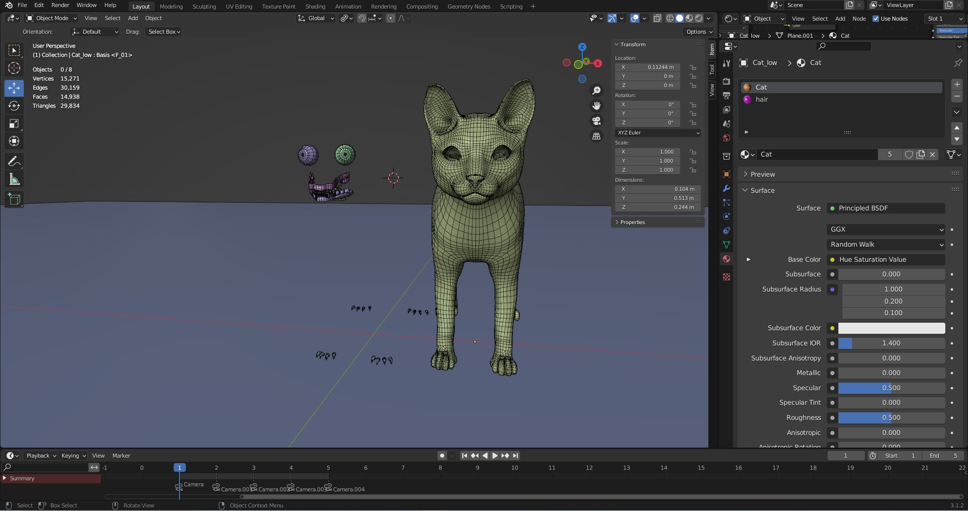 Cat White Rigged And Animated 3D Model - TurboSquid 1984062