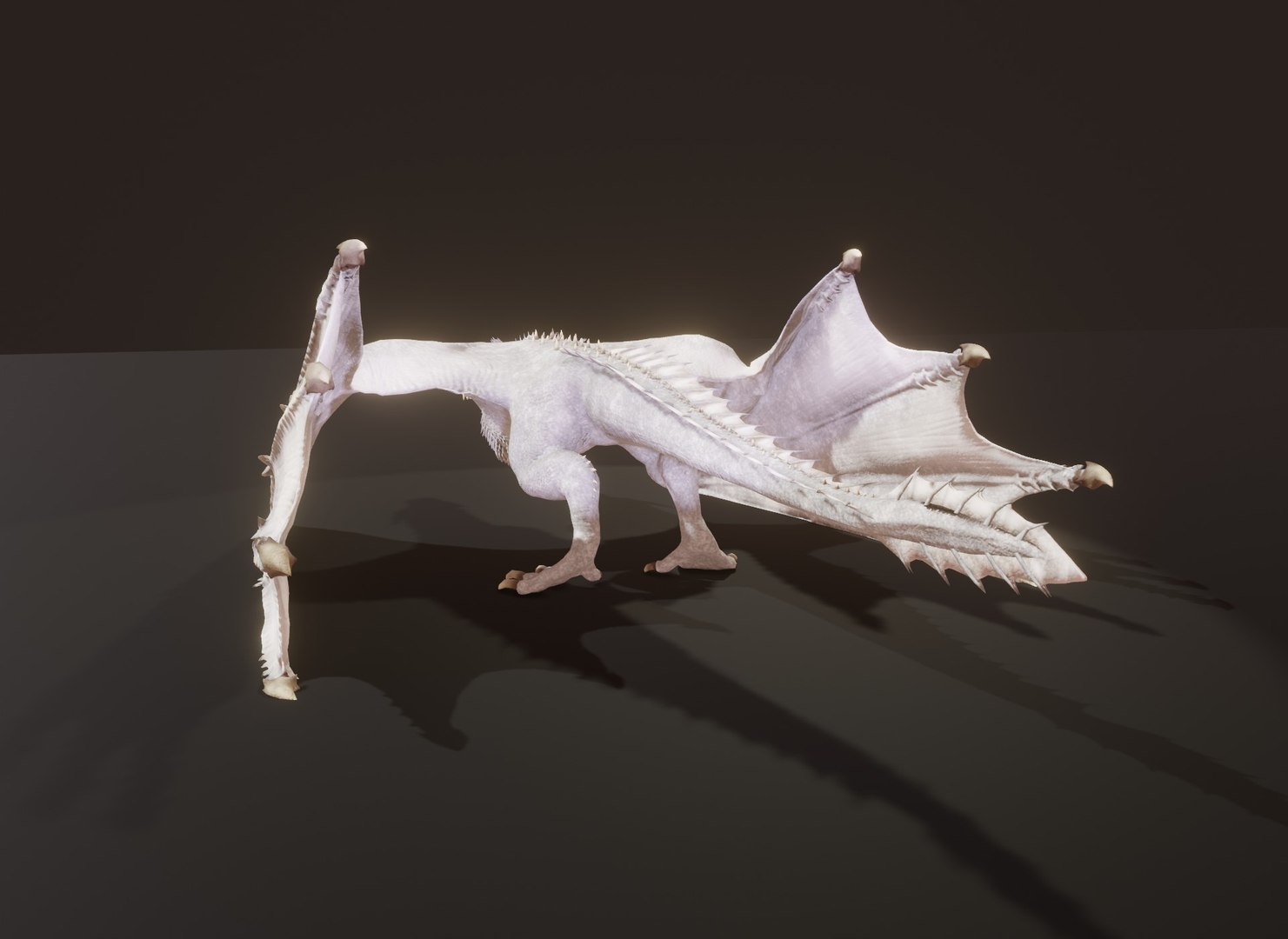 3D Realistic White Wyvern Animated Game-ready Low-poly 3D Model ...