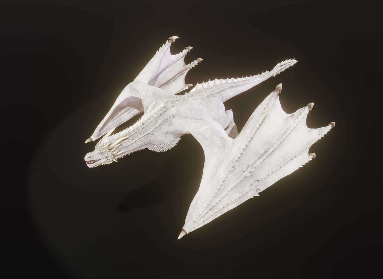 3D Realistic White Wyvern Animated Game-ready Low-poly 3D Model ...