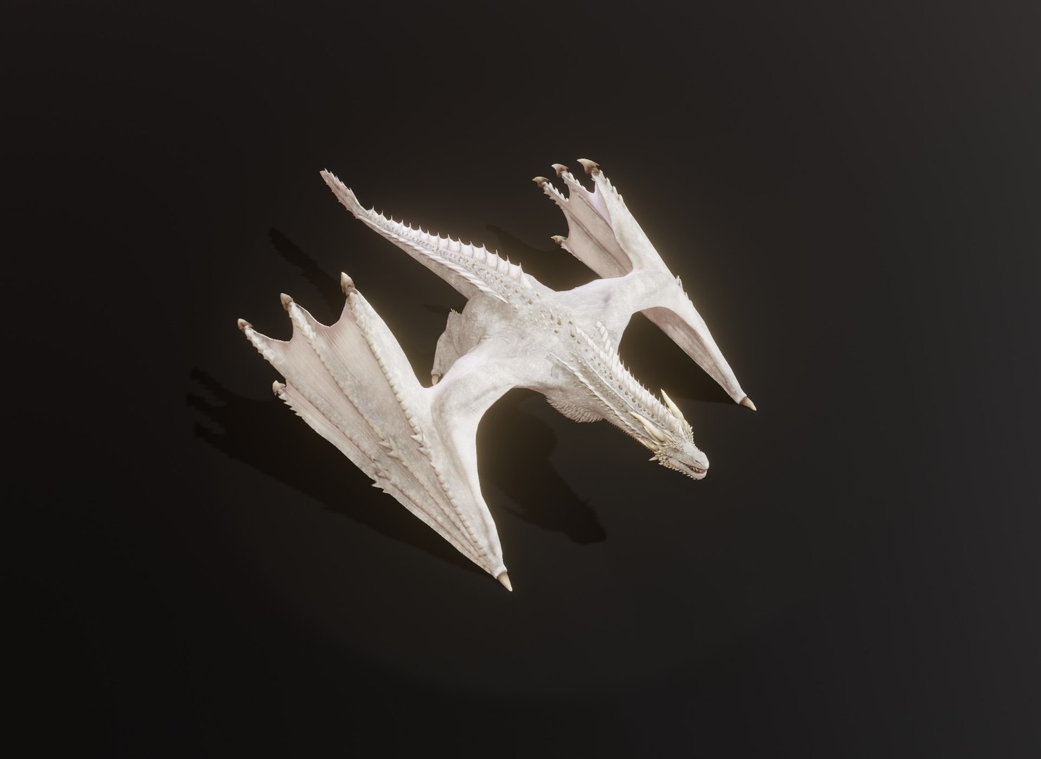 3D Realistic White Wyvern Animated Game-ready Low-poly 3D Model ...