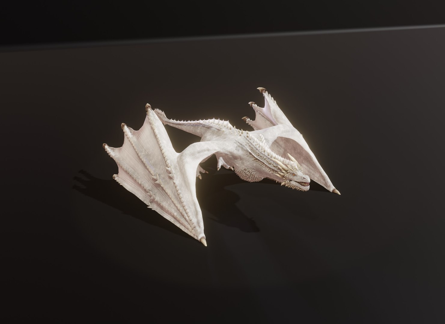 3D Realistic White Wyvern Animated Game-ready Low-poly 3D Model ...