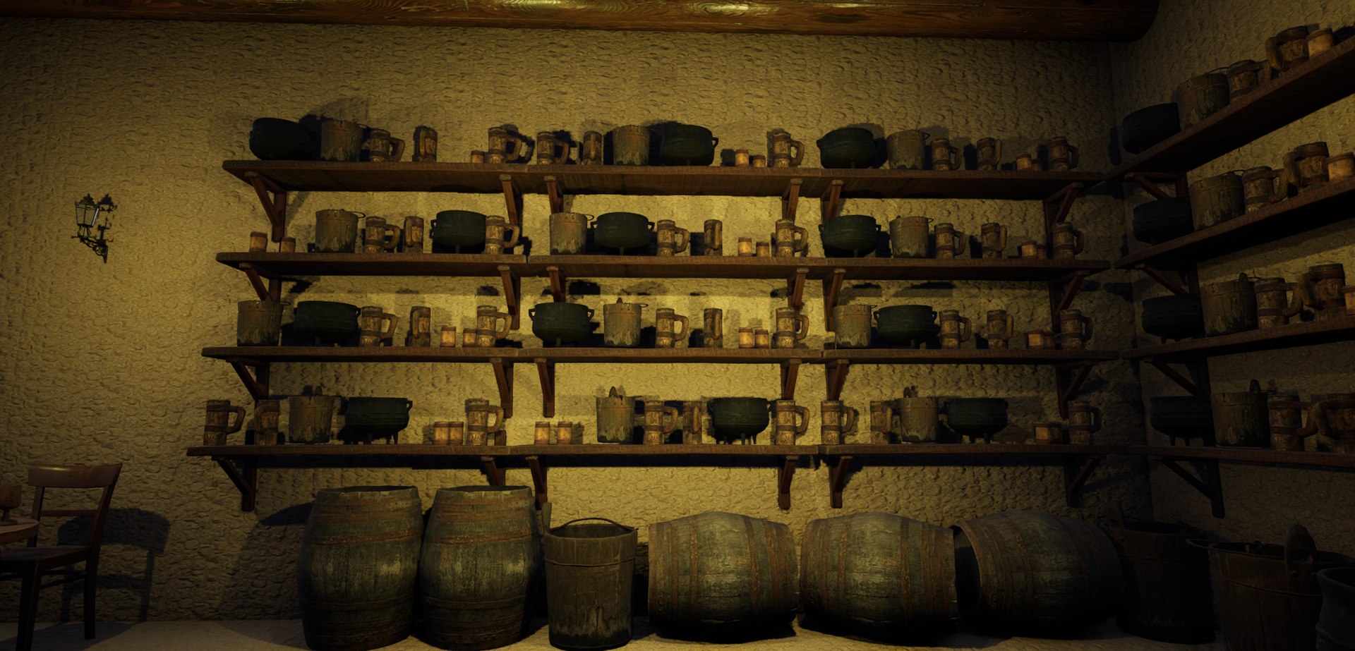 3d Model Cozy Medieval Tavern With Fireplace Turbosquid 2261574