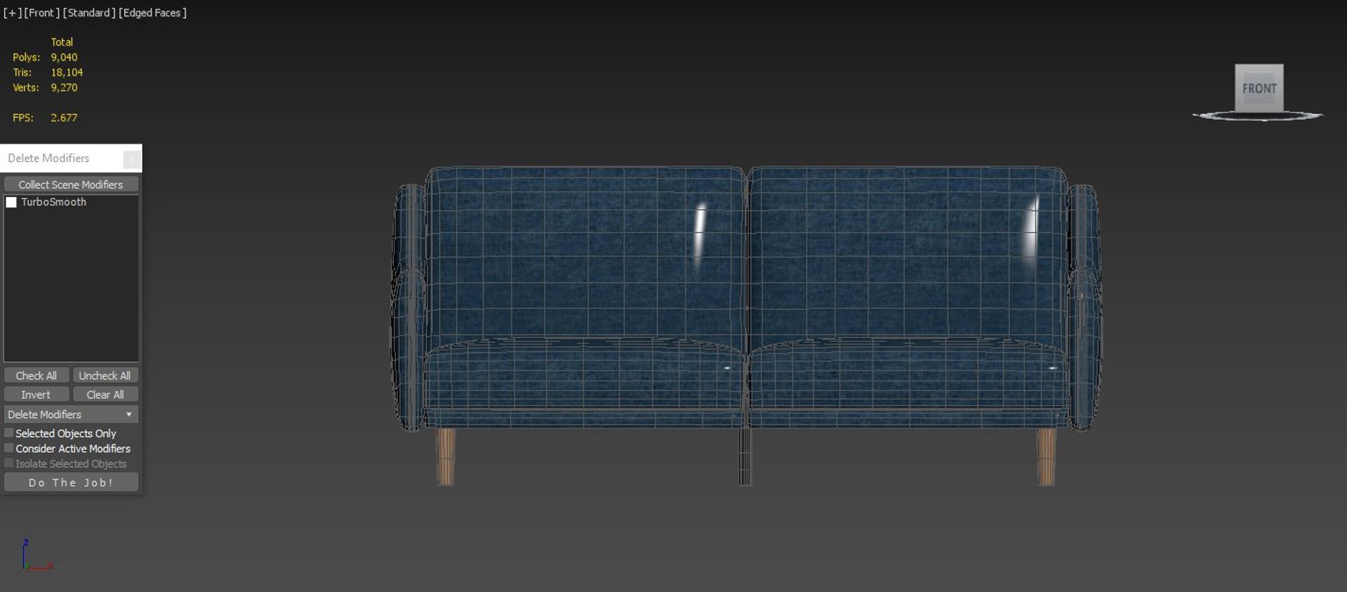 Flash Furniture Delphine Convertible Split Back Sofa 3D Model - TurboSquid 2278101