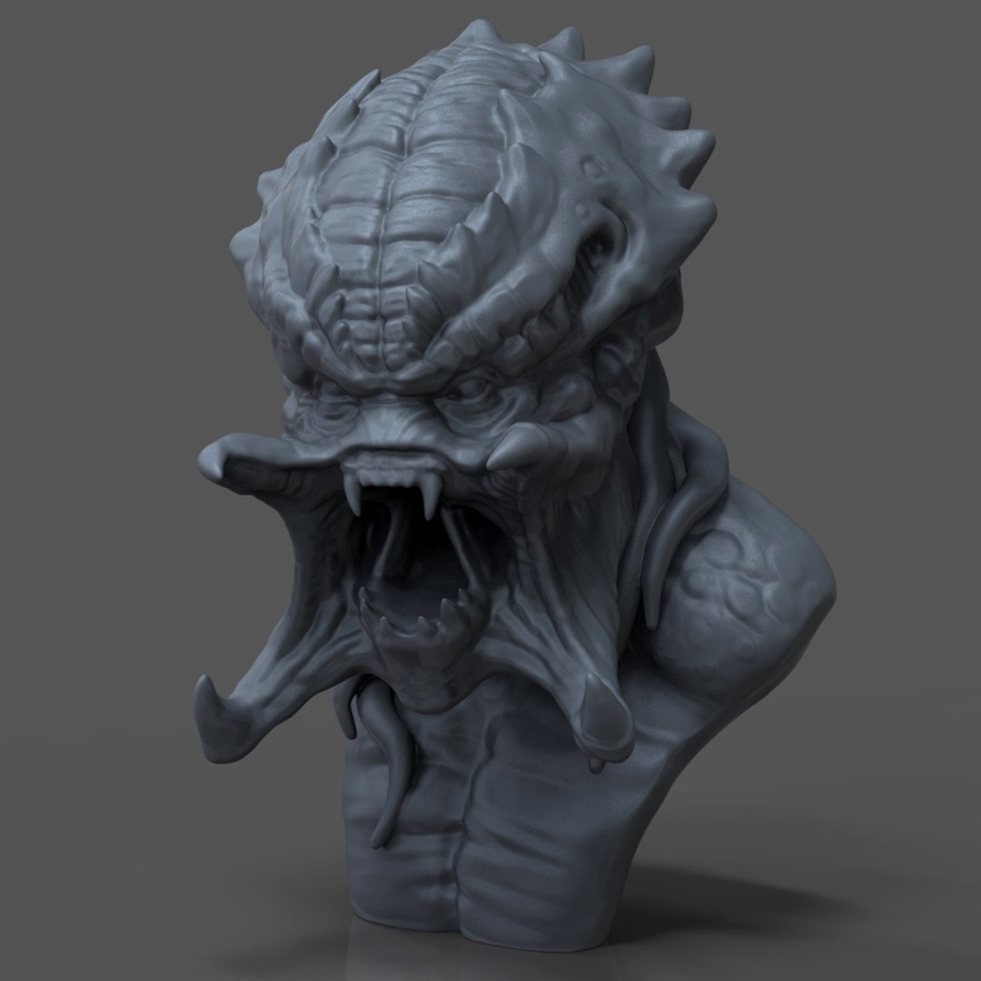 Free Obj Model Predator Bust Sculpture