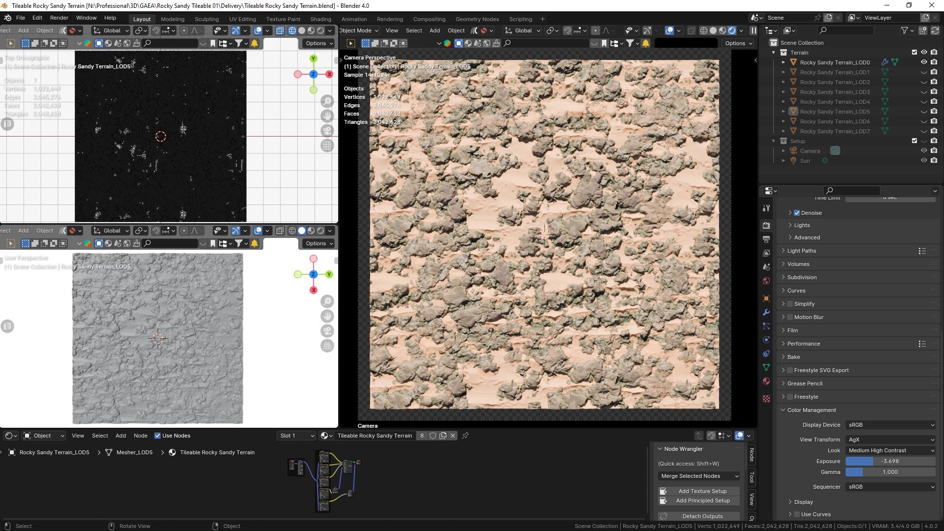 Tileable Rocky And Sandy Beach Desert Terrain 3D Model 3D Model ...