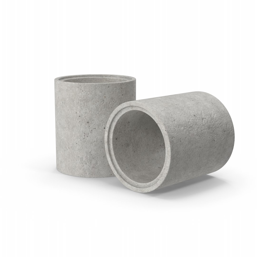 Two Concrete Pipes model - TurboSquid 1991270