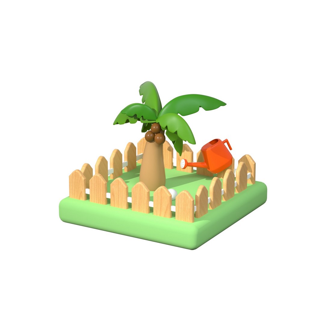 3D C4d Tree Planting Day Cartoon Model - TurboSquid 2102314