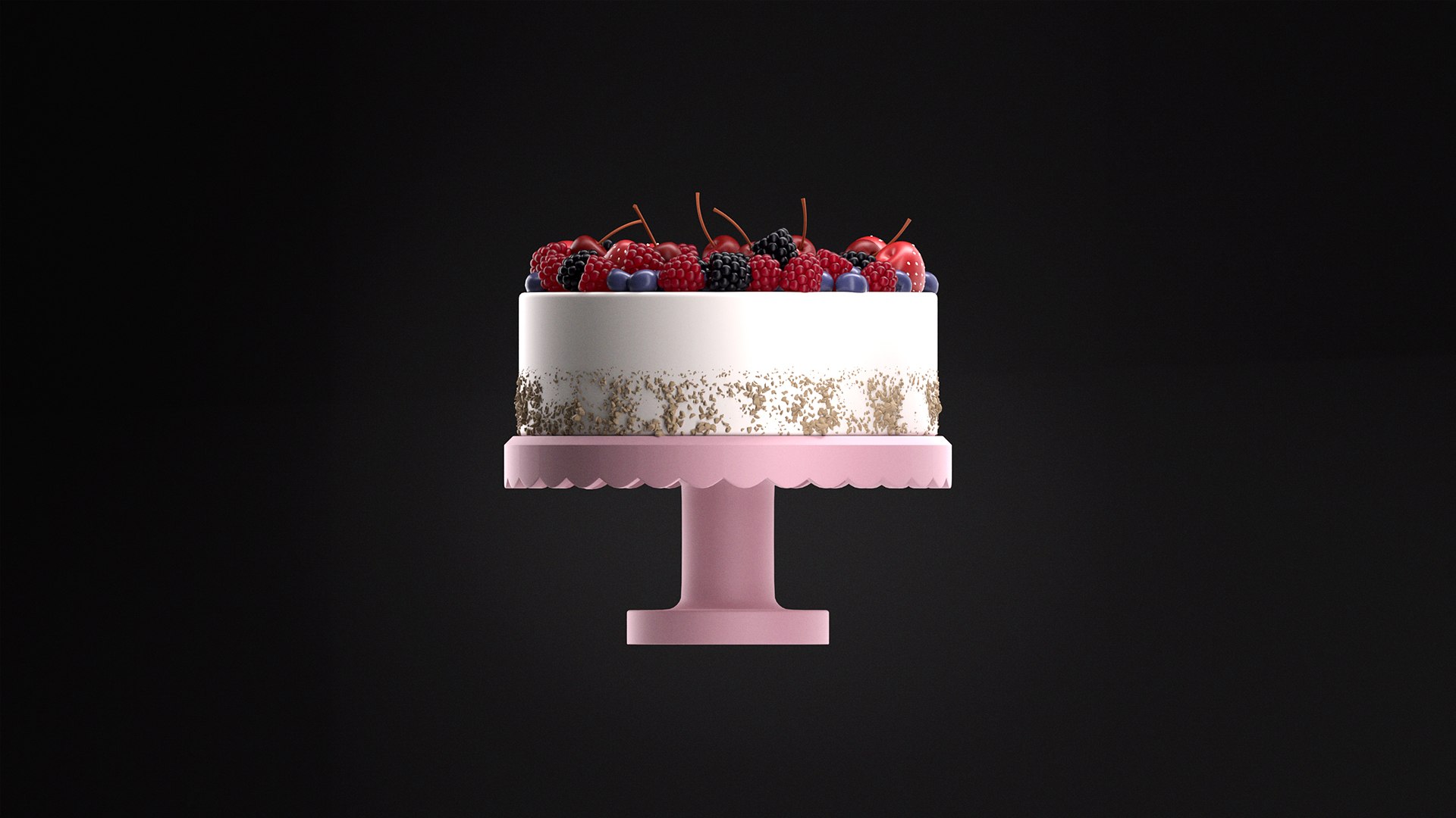Modern Berry Cake 3D Model - TurboSquid 2125379