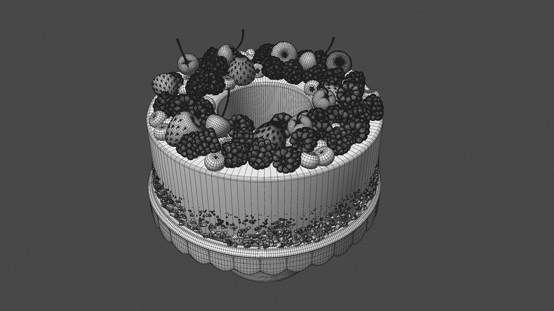 Modern Berry Cake 3D Model - TurboSquid 2125379