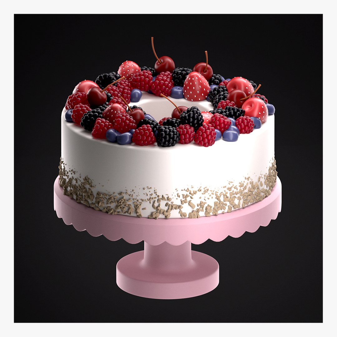 Modern Berry Cake 3D Model - TurboSquid 2125379