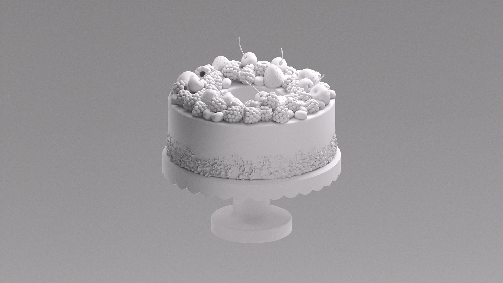 Modern Berry Cake 3D Model - TurboSquid 2125379