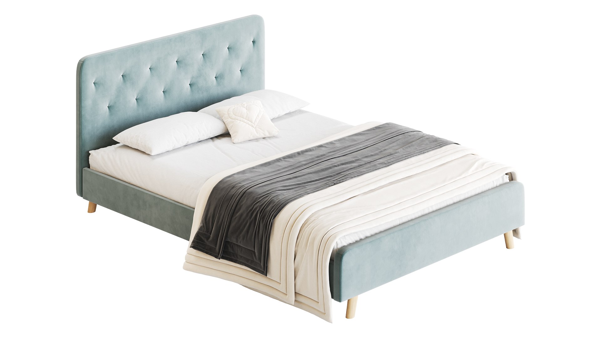 3D Emmerson Upholstered Low Rise Bed Frame - TurboSquid 2223695