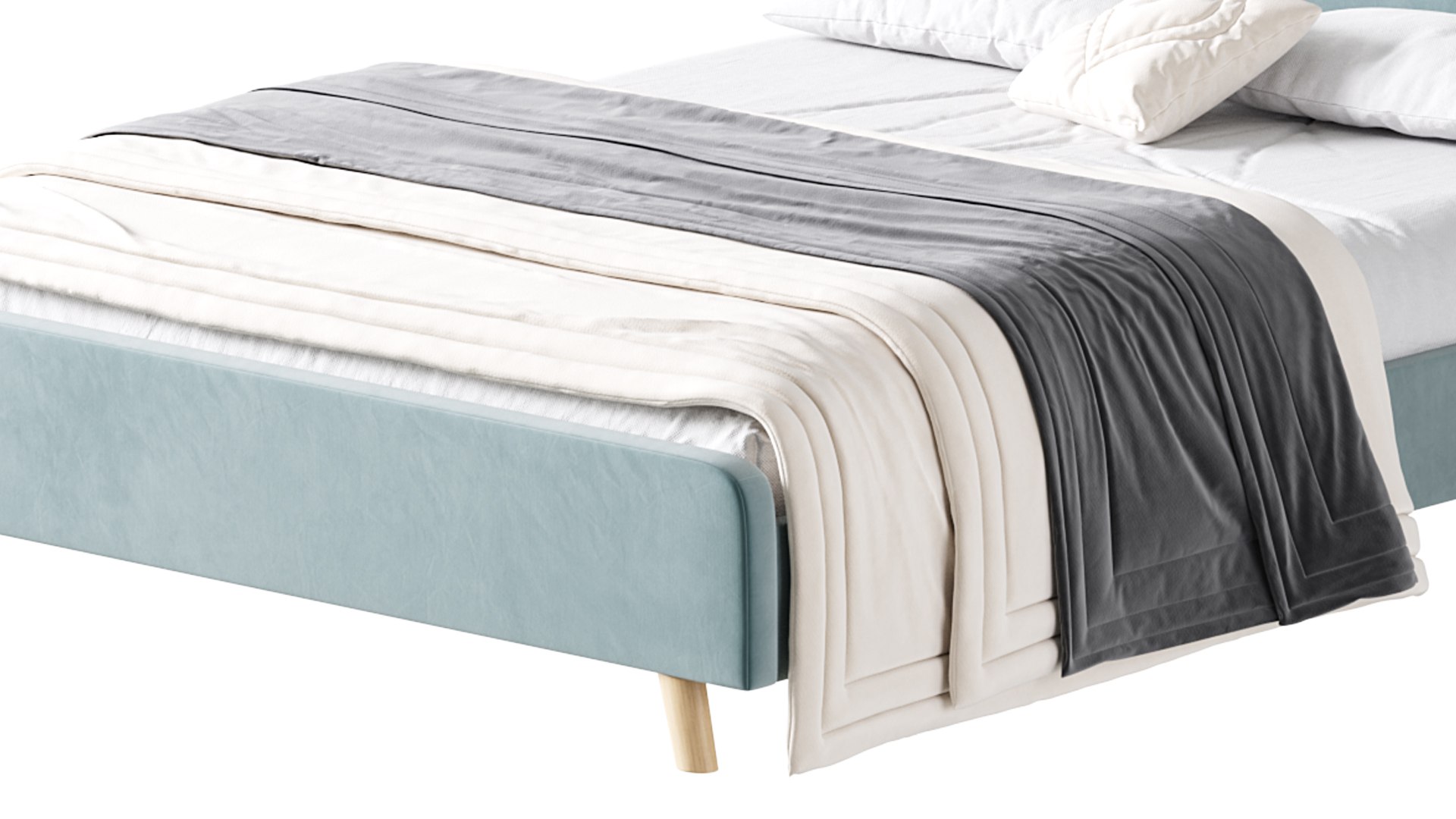 3D Emmerson Upholstered Low Rise Bed Frame - TurboSquid 2223695