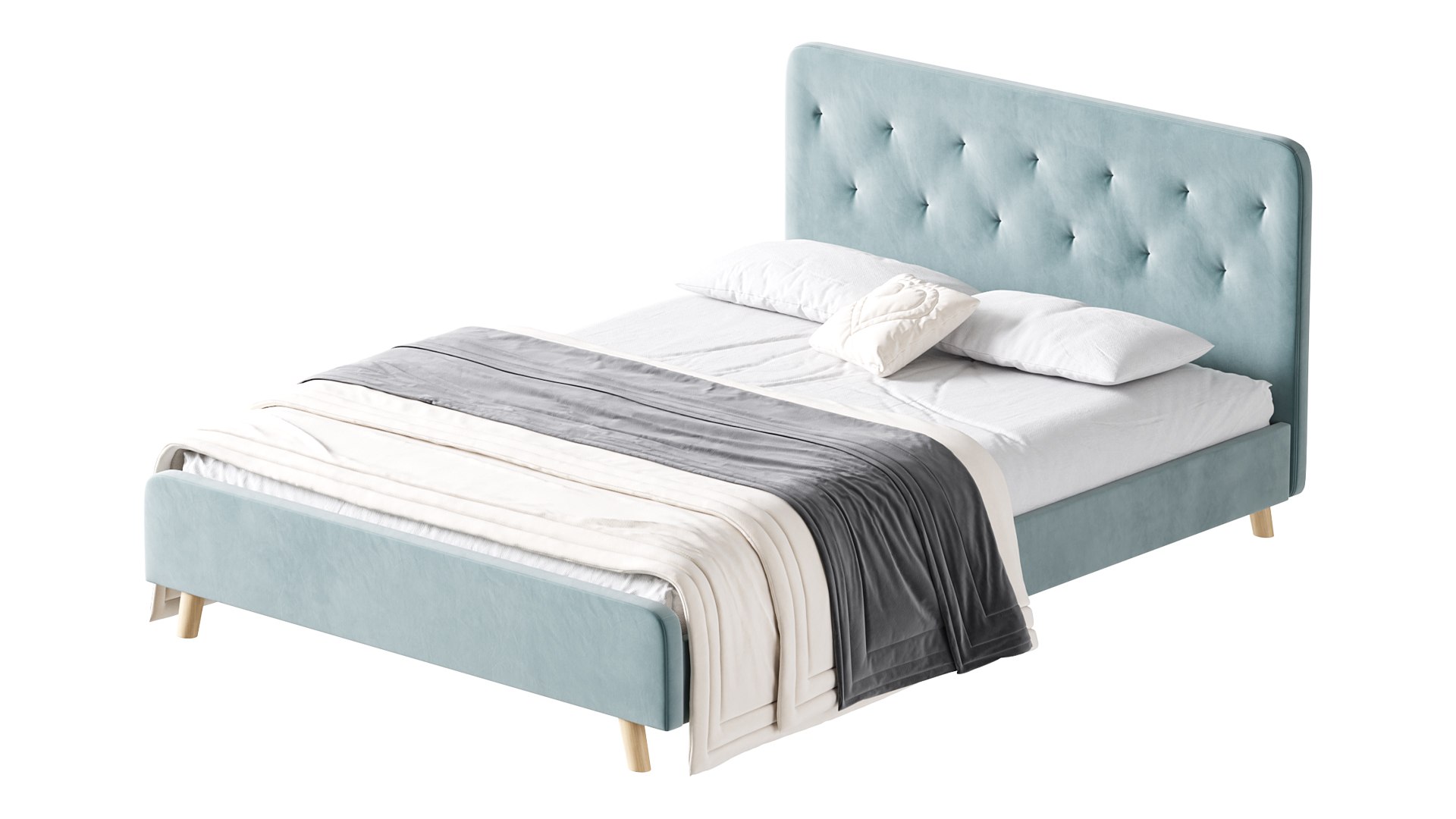 3D Emmerson Upholstered Low Rise Bed Frame - TurboSquid 2223695