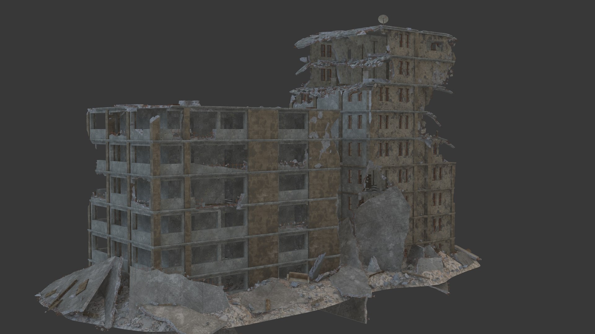 destroyed building3D模型 - TurboSquid 2044324