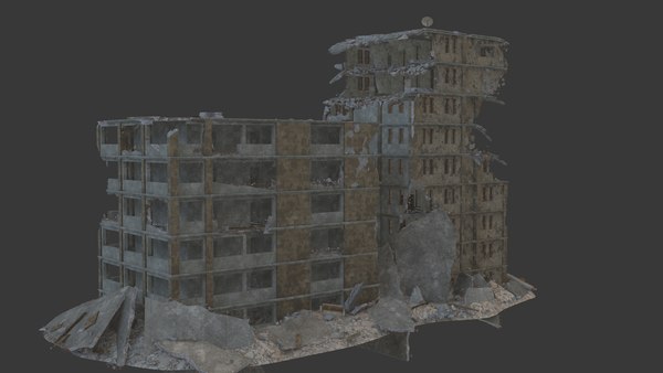 3D destroyed building model - TurboSquid 2044324