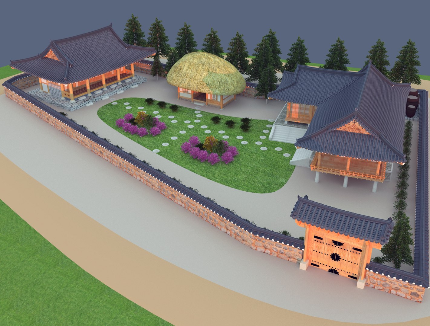 Korean Traditional House 3D Model - TurboSquid 2163108
