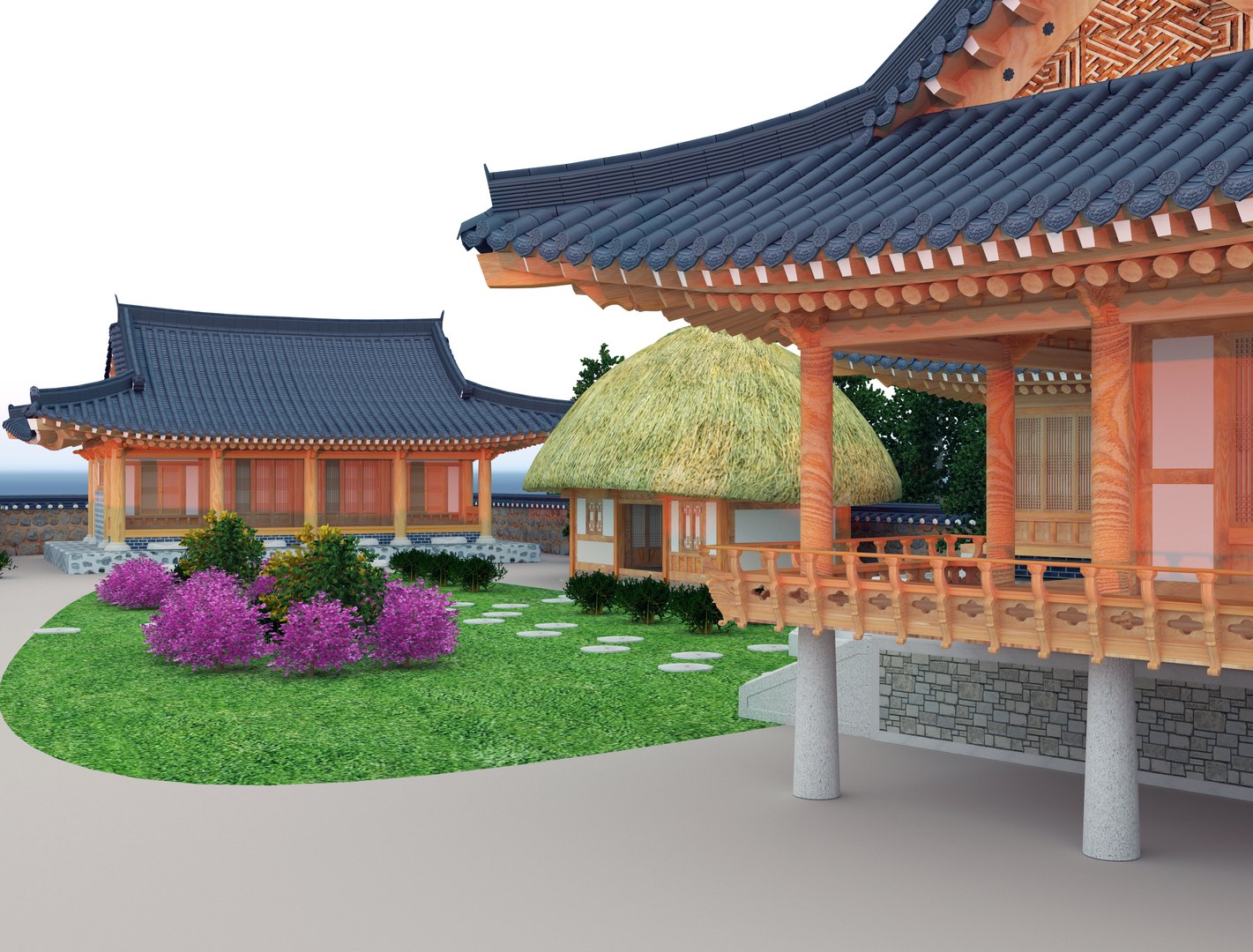 Korean Traditional House 3D Model - TurboSquid 2163108