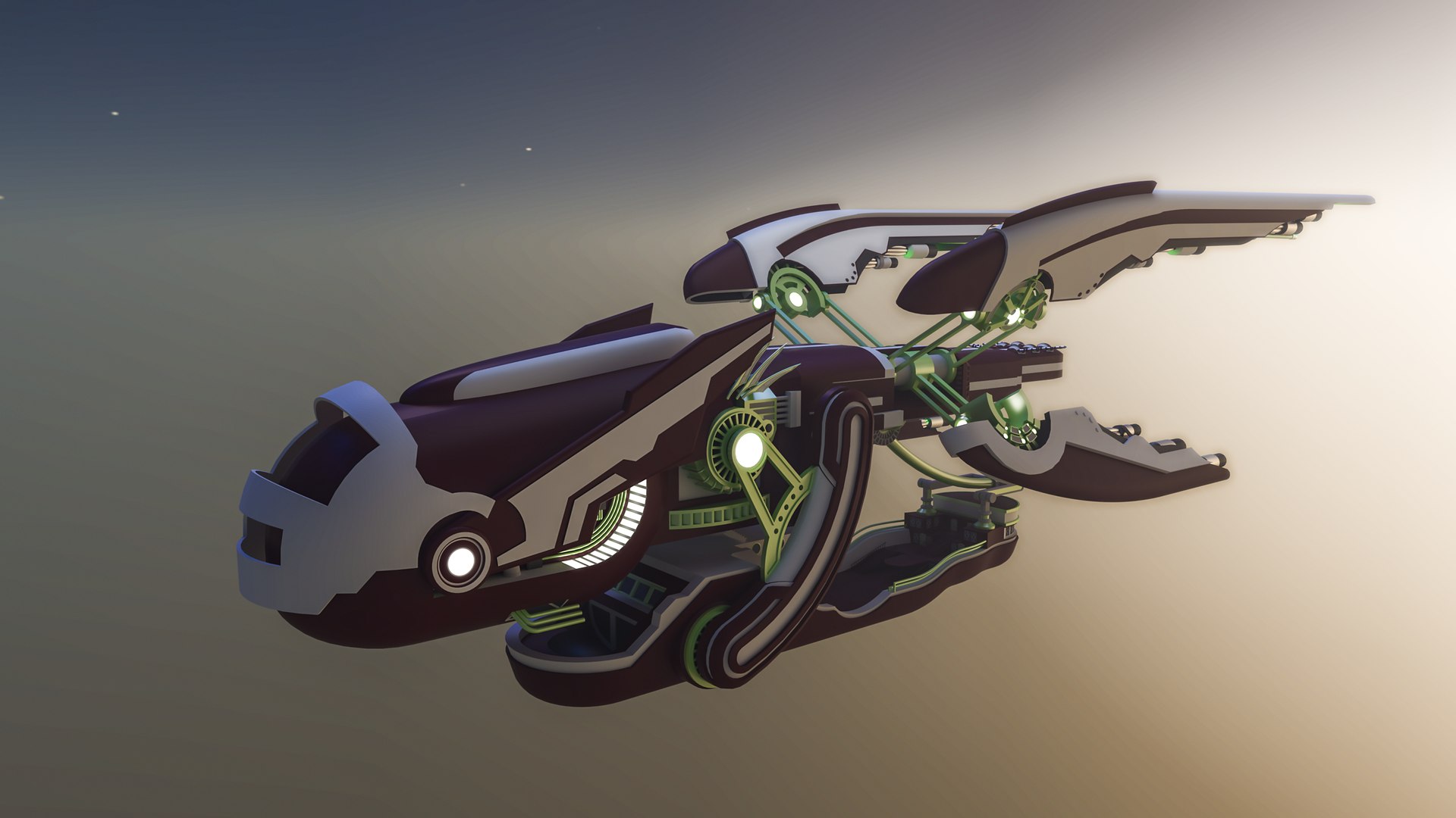 Spaceship Airship Space 3D - TurboSquid 1607410