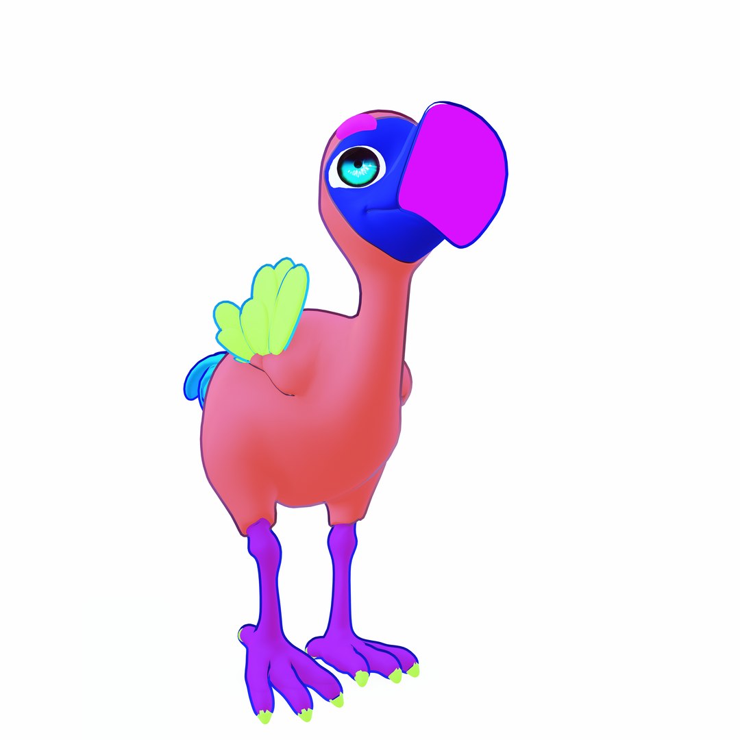 OSTRICH 3D KIDS 2D ASPECT 3D model - TurboSquid 2094729