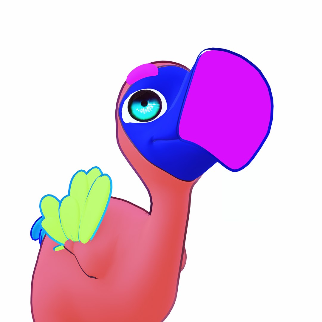 OSTRICH 3D KIDS 2D ASPECT 3D model - TurboSquid 2094729