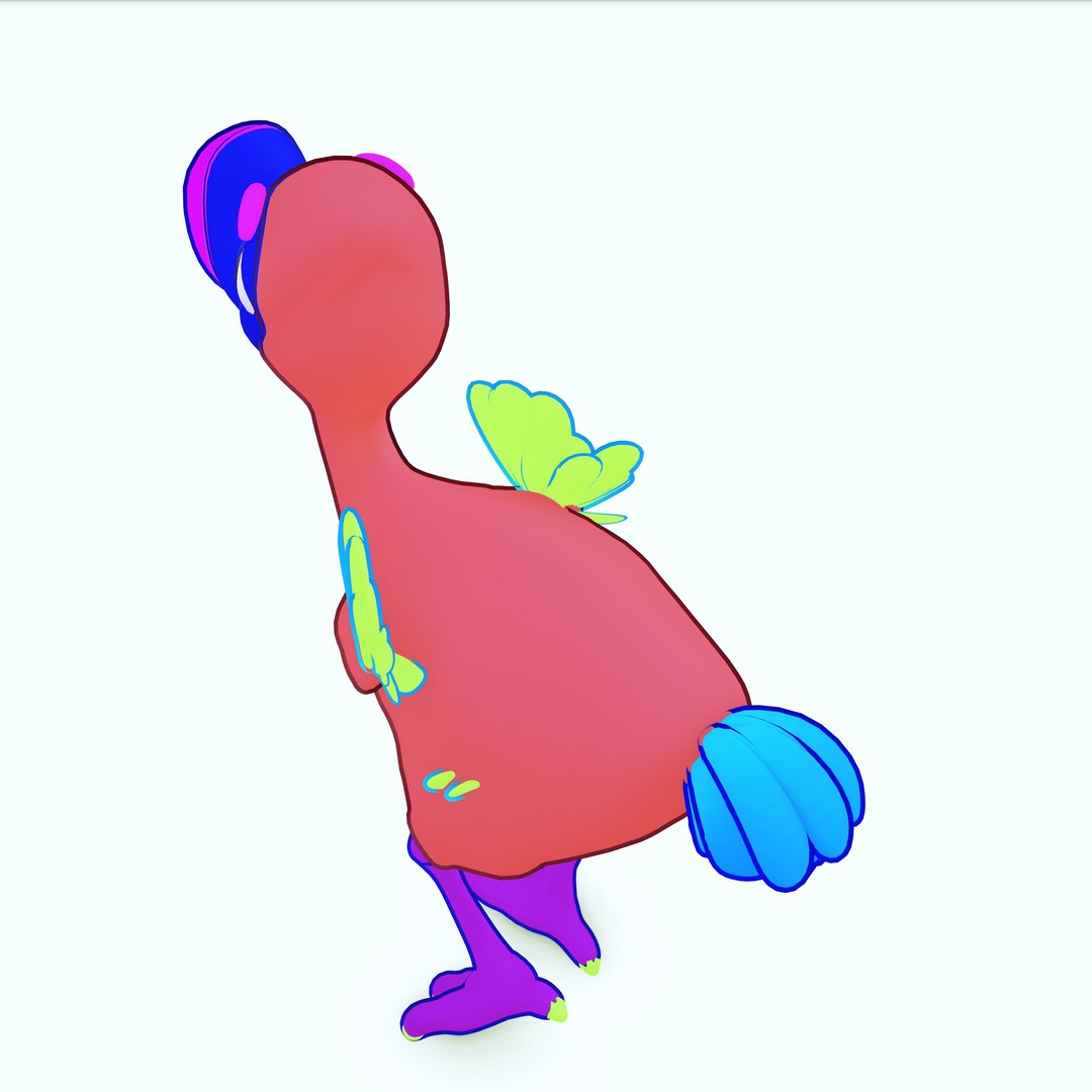 OSTRICH 3D KIDS 2D ASPECT 3D model - TurboSquid 2094729