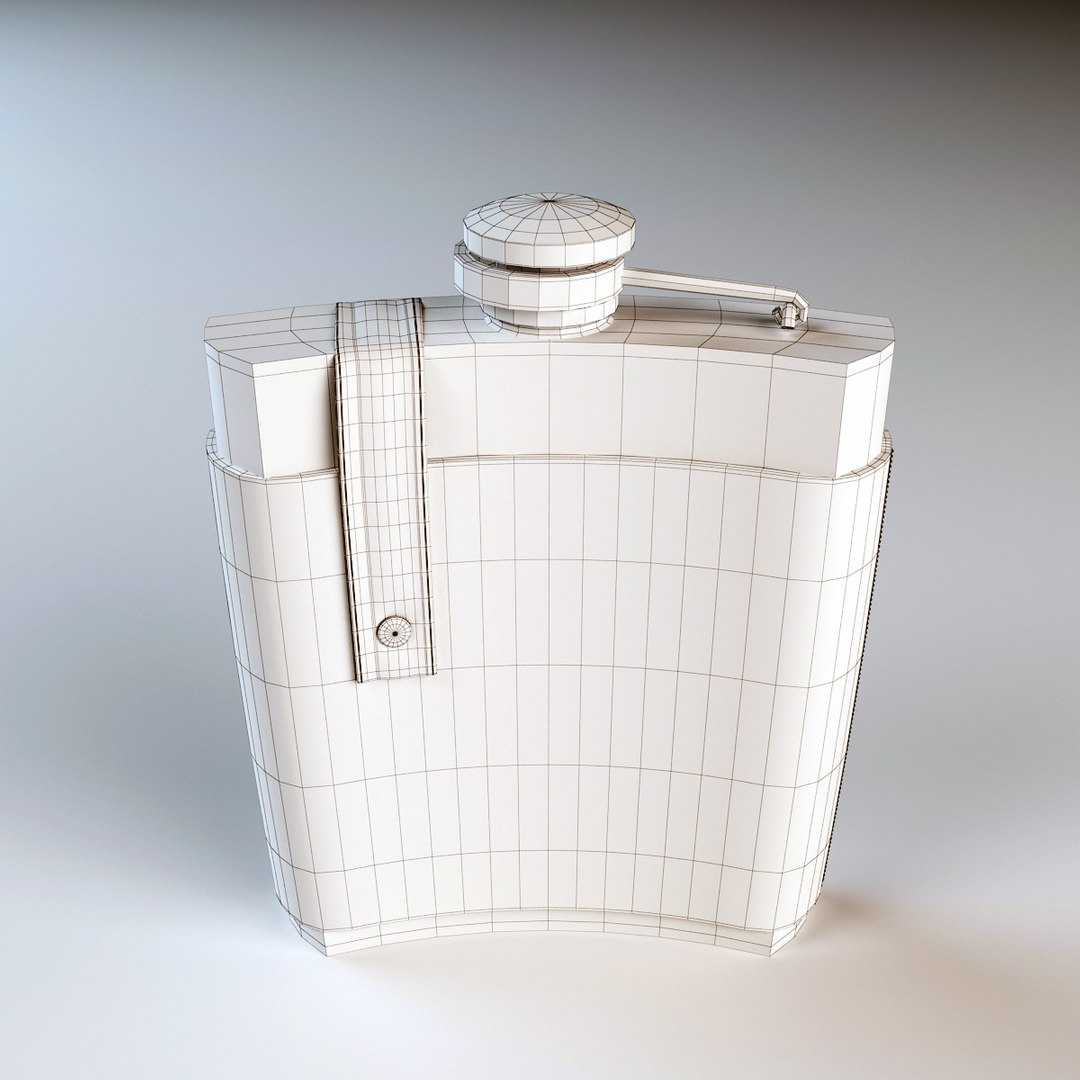 flask drink leather 3d model