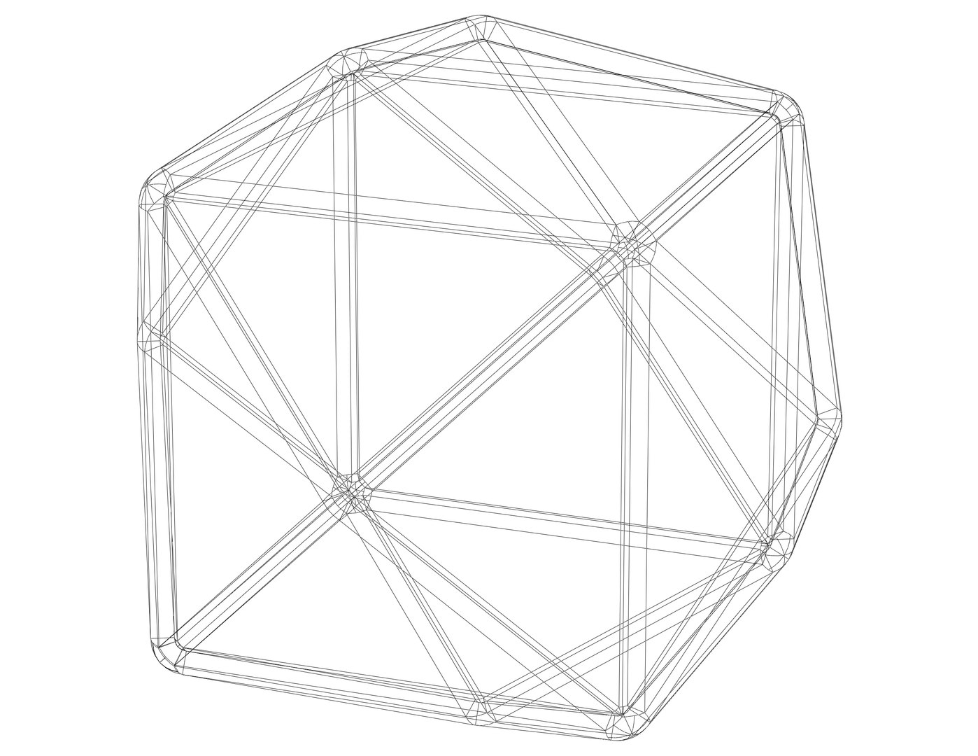 3D Wireframe Shape Tetrakis Hexahedron Model - TurboSquid 2169730