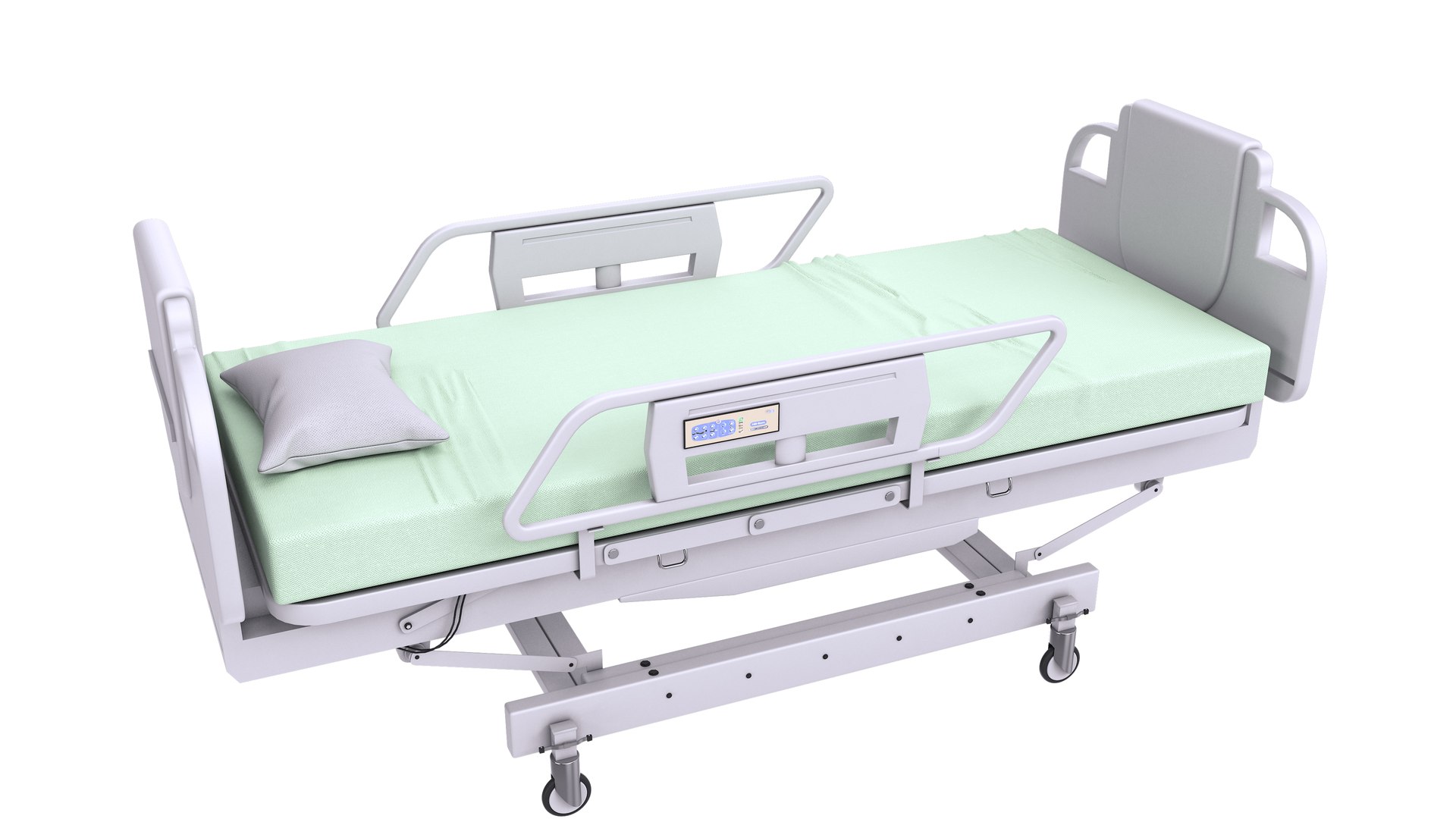 3D Model Hospital Bed - Green - TurboSquid 1911402