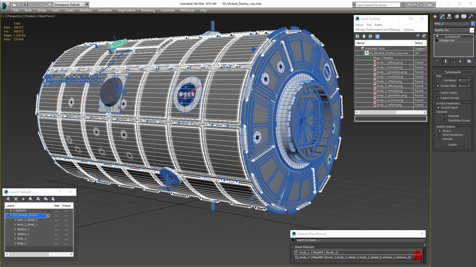 3D iss module destiny model - TurboSquid 1521243
